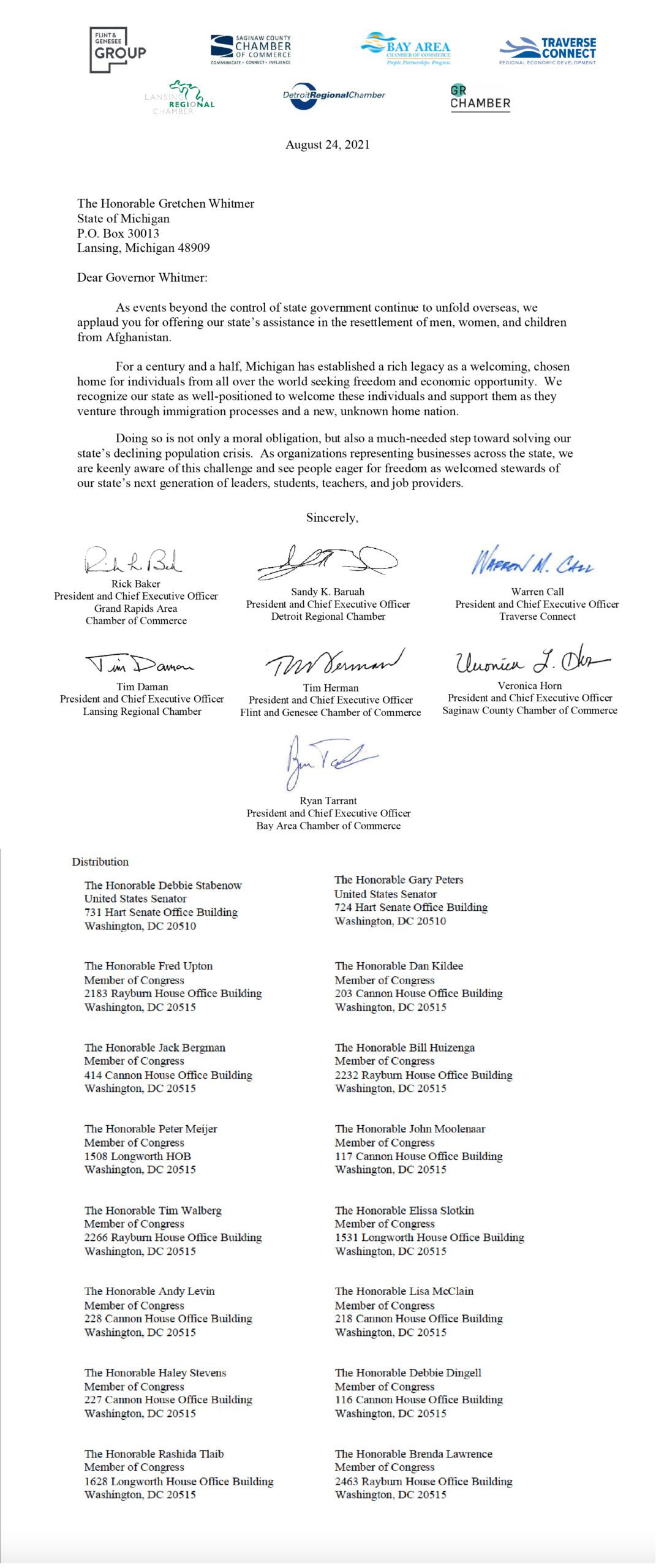 Chamber Joins Business Groups In Advocating for Afghan Refugee Resettlement